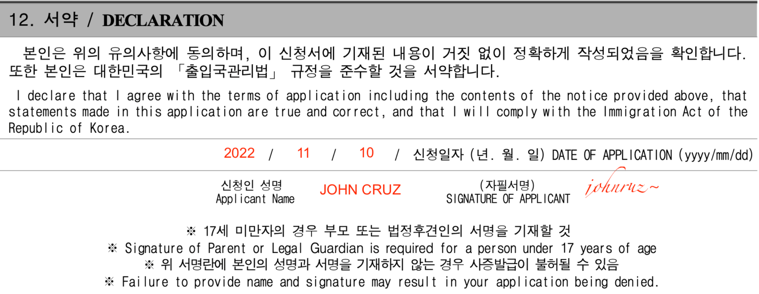 How to Fill Out the South Korea Visa Application Form